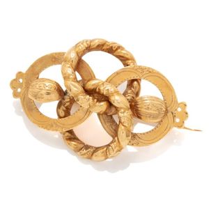 Victorian Love Knot Brooch in 18ct Gold - Brooches - Jewellery