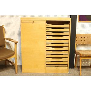 Danish Beech Tambour File Cabinet - Scandinavian - Other - Furniture ...