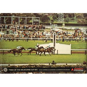 Ansett posters featuring Melbourne Cups for 1970 (Baghdad Note ...