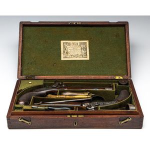 William Parker Percussion Duelling Pistols in Mahogany Case - Firearms ...