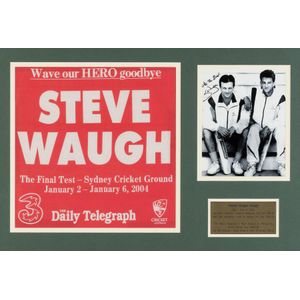 Steve Waugh Signed Photograph with Farewell Handkerchief Display ...