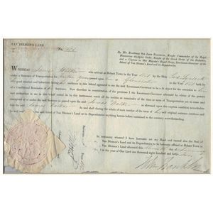 Convict pardons, Tasmanian / Van Dieman's Land 19th century - price ...