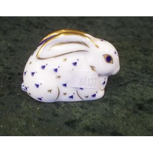 Gold Buttoned Royal Crown Derby Rabbit Paperweight - Royal Crown Derby ...