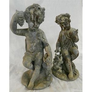 Antique Lead Figurines - Decorative - Garden Statuary - Architectural