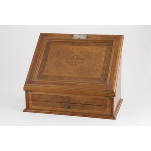 Inlaid Colonial Timber Stationary Box with Silver Plaque - Boxes ...