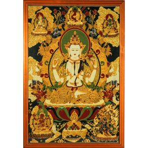 Tibetan Thangka Frame - 97x67cm - Textiles & Costume - Oriental