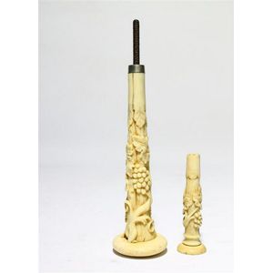 Carved Ivory Parasol Handle and Ferrule with Grape Motif - Parasols ...