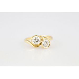 18ct Two Stone Diamond Crossover Ring - Rings - Jewellery
