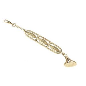 Monogrammed Gold Fob Seal with Fancy Chain - Necklace/Chain - Jewellery