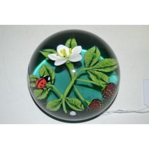 Strawberry Ladybug Paperweight by William Manson - Paperweights & dumps ...