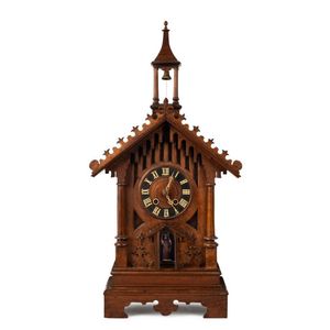 Black Forest Monk Mantel Clock with Bell Ringer Figure - Clocks ...