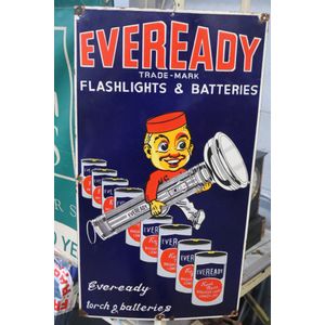 Eveready Enamel Sign - Vintage Advertising Collectible - Signage ...