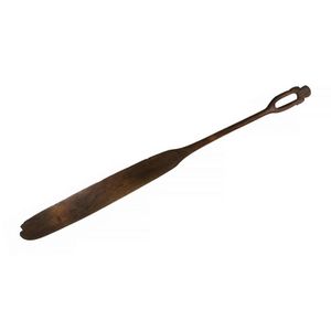 Large Kula Canoe Steering Paddle with Figural Handle - New Guinean - Tribal