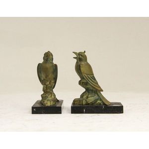 Art Deco Marble Bird Bookends - Bookends - Sundries