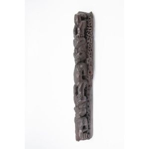 Maori Carved Wooden Waewae Fragment with Weku Figures - New Zealand ...