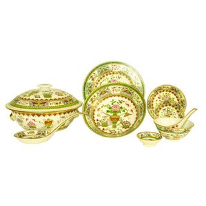 Chinese Polychrome Dinner Set with Gilded Embellishment - Ceramics ...