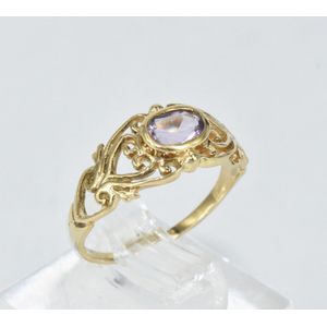 Amethyst Arabesque Ring in 9ct Yellow Gold - Rings - Jewellery