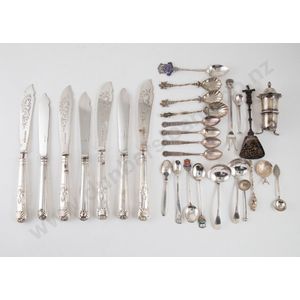 Mixed Silverware Set with George Jensen and Souvenir Spoons - Souvenir ...