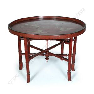 Japanese Dragon Lacquer Folding Table - Furniture - Oriental