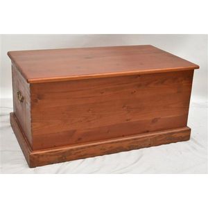 Stained Pine Blanket Box - 46x95x56cm - Trunks & Chests - Furniture