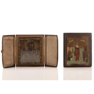 Pair of Small 19th Century Orthodox Painted Icons - Religious Objects ...