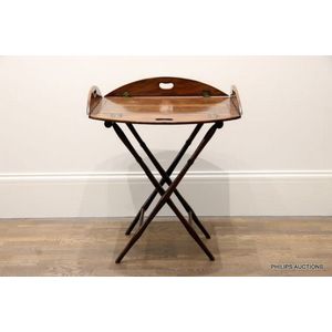 Victorian Mahogany Campaign Table with Folding Tray and Turned Legs ...