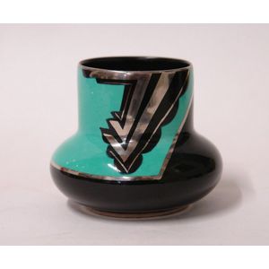 Carlton Ware Chevron Vase with Silver Overlay - Carlton Ware - Ceramics
