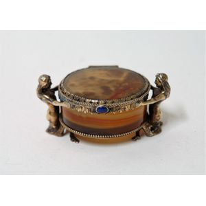 Silver Mermaid Snuff Box with Agate and Lapis Lazuli - Snuff ...