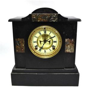 Black Slade & Granite Escarpment Mantle Clock, 1882 - Clocks - Mantle ...