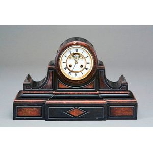 French Slate and Marble Mantle Clock by R & C Harrison - Clocks ...