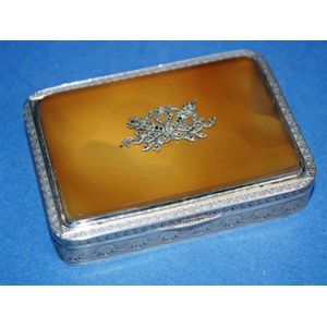 Agate and Silver Trinket Box with Marquesite Center - Boxes, Jewellery ...