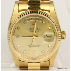 18ct Solid Gold Rolex with Diamond Markers - Watches - Wrist - Horology ...