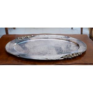 Austrian Art Nouveau Silver Tray, Singer Hallmark, Floral Design ...