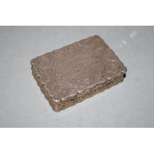 Engraved Victorian Silver Snuff Box with Dedication - Snuff ...