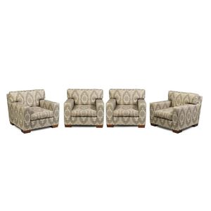 Set of Four Grey Ikat Armchairs by Stuart Rattle - Australian ...