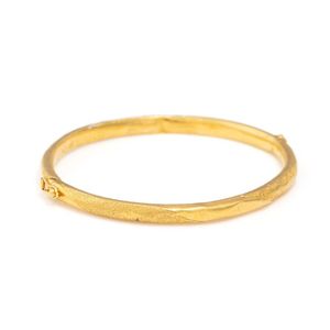 22ct Gold Textured Bangle with Box Clasp, 15.06g, Small Dent ...