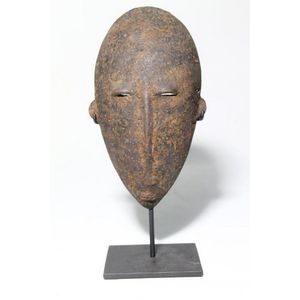 African Bronze Mask on Stand - African - Tribal