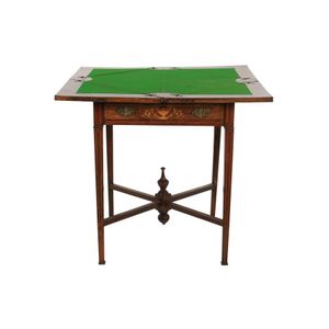 Sheraton-style Fruitwood Inlay Games Table with Felt Top - Tables ...
