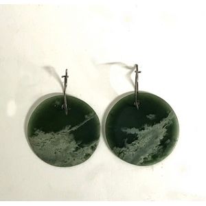 Paul Annear Silver and Greenstone Flower Earrings - Earrings - Jewellery