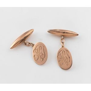 Gold cufflinks with various gemstones - price guide and values
