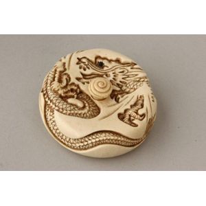 Japanese Ivory Dragon Button - Ivory - Oriental