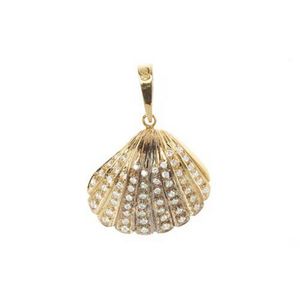 18ct Gold Diamond Shell Pendant with 0.70ct Diamonds - Pendants/Lockets ...