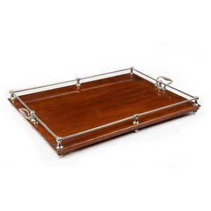 Late 19th Century Australian Blackwood Serving Tray with Chrome Handles ...