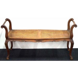 Italian-made Cane Two Seater Stool - 110cm Width - Seating - Stools ...