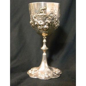 William Edwards Australian Silver Goblet with Lawn Bowler Figure - Mugs ...