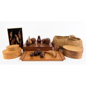 Vintage Australian Wood Ware Collection: Boxes, Tray, Fruit Carvings ...