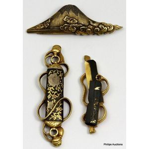 Three Menuki: Elegant Hilt Decorations for Japanese Sword - Zother ...