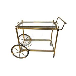Brass Butler Trolley with Glass Trays - Trays/Trolleys - Furniture