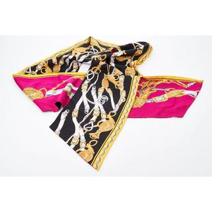Hermes Bridle Silk Scarf in Fuchsia and Yellow - Shawls, Scarfs ...