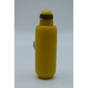 Yellow Peking Glass Snuff Bottle with Scoop Top - Snuff Bottles - Oriental